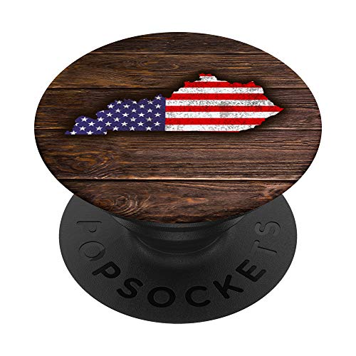 Vintage Kentucky American Flag State Map Design PopSockets PopGrip: Swappable Grip for Phones & Tablets