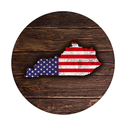 Vintage Kentucky American Flag State Map Design PopSockets PopGrip: Swappable Grip for Phones & Tablets