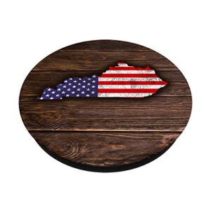 Vintage Kentucky American Flag State Map Design PopSockets PopGrip: Swappable Grip for Phones & Tablets