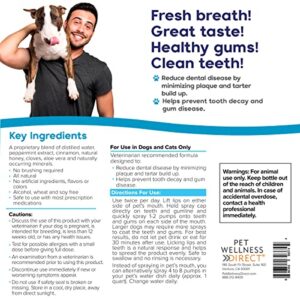 Dog Breath Freshener: Eliminate Bad Breath and Prevent Oral Disease in Dogs and Cats - Teeth Cleaning Spray with Aloe Vera - Plaque and Tartar Remover, Oral Hygiene for Pets (Pack of 1)