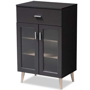 baxton studio jonas server cabinet in dark grey and oak brown