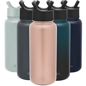 Simple Modern Water Bottle with Straw Lid Vacuum Insulated Stainless Steel Metal Thermos Bottles | Reusable Leak Proof BPA-Free Flask for Gym, Travel, Sports | Summit Collection | 32oz