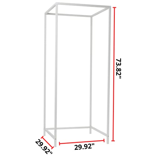 Don't Look at Me - Portable Changing Room Divider - White Frame with White Fabric and Casters