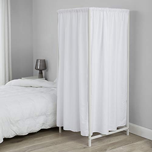 Don't Look at Me - Portable Changing Room Divider - White Frame with White Fabric and Casters