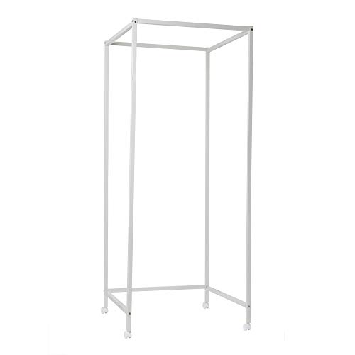 Don't Look at Me - Portable Changing Room Divider - White Frame with White Fabric and Casters