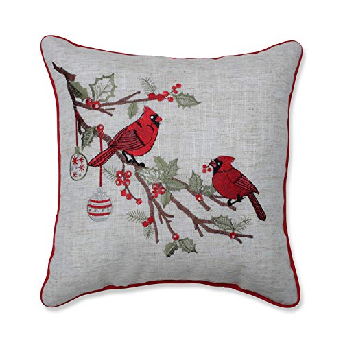 Pillow Perfect Christmas Cardinal Decorative Throw Pillow, 17", Green