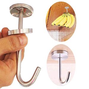 one banana hanger banana hook banana organizer (stainless steel) under cabinet hook rack for bowl basket stand holder bananas or heavyweight kitchen items. - screws included. - no banana