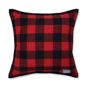 Pillow Perfect Buffalo Plaid Initial A Decorative Throw Pillow, 17", Red/Black/Off White