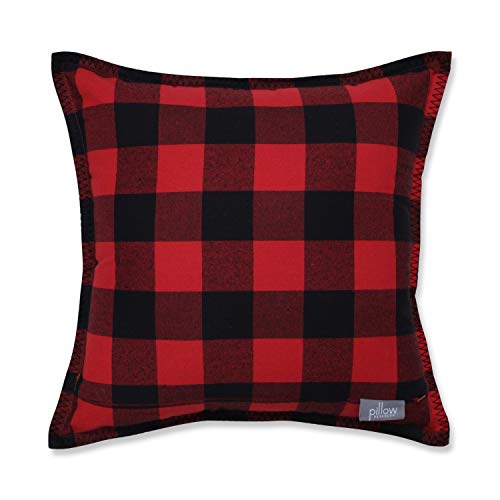 Pillow Perfect Buffalo Plaid Initial A Decorative Throw Pillow, 17", Red/Black/Off White