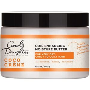 carol’s daughter coco creme coil enhancing moisture butter for very dry hair, with coconut oil and mango butter, paraben free and silicone free butter for curly hair, 12 oz