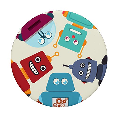 Happy smiling Robots PopSockets PopGrip: Swappable Grip for Phones & Tablets