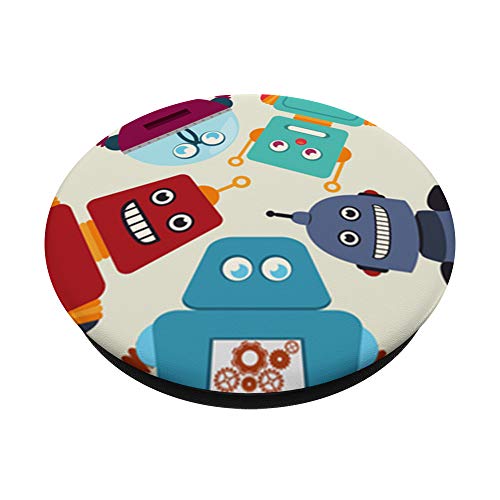 Happy smiling Robots PopSockets PopGrip: Swappable Grip for Phones & Tablets