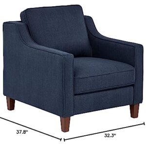 Amazon Brand – Stone & Beam Blaine Modern Upholstered Living Room Accent Chair, 32.3"W, Navy Blue