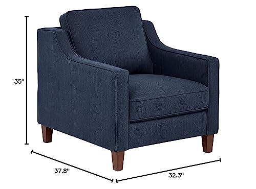 Amazon Brand – Stone & Beam Blaine Modern Upholstered Living Room Accent Chair, 32.3"W, Navy Blue