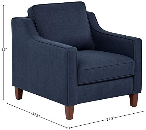 Amazon Brand – Stone & Beam Blaine Modern Upholstered Living Room Accent Chair, 32.3"W, Navy Blue