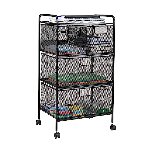 Mind Reader 4DRMESH-BLK Rolling Cart, Black