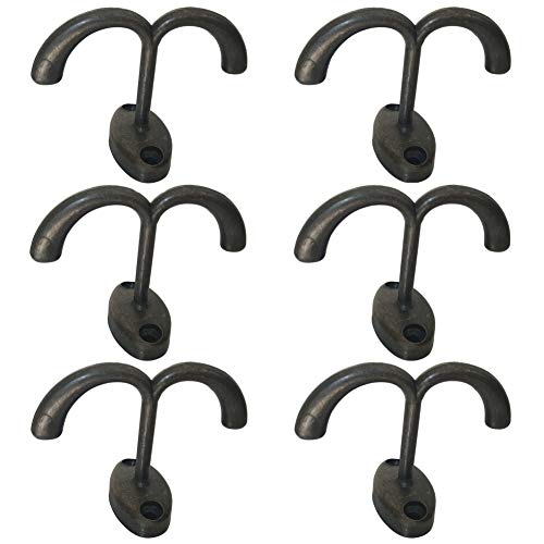 DEEKOUDT YES Time 6 Pcs Zinc Alloy Double Hook Coat Hook Ceiling Hook Cup Hook