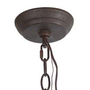 LOG BARN Black Chandelier for Dining Room, Farmhouse Chandelier in Brown Rust Metal Finish, 5-Light, 28" Dia