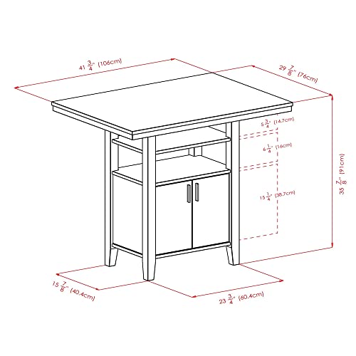 Winsome Albany High Dining Table, Walnut