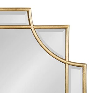 Kate and Laurel Minuette Decorative Rectangle Frame Wall Mirror in Gold Leaf, 24x35.5 Inches