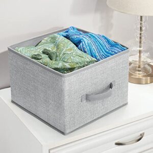 mDesign Fabric Bin for Cube Organizer - Foldable Cloth Storage Cube - Collapsible Closet Storage Organizer - Folding Storage Bin for Clothes and More - Lido Collection - 10 Pack - Gray