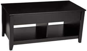 amazon basics lift-top storage rectangular coffee table, black, 40 in x 18 in x 19 in