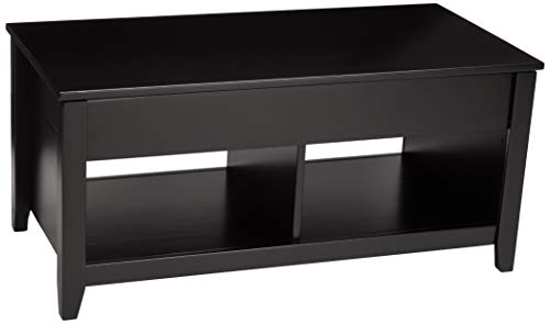 Amazon Basics Lift-Top Storage Rectangular Coffee Table, Black, 40 in x 18 in x 19 in