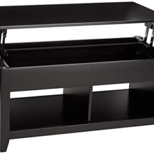 Amazon Basics Lift-Top Storage Rectangular Coffee Table, Black, 40 in x 18 in x 19 in