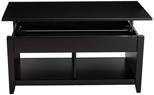 Amazon Basics Lift-Top Storage Rectangular Coffee Table, Black, 40 in x 18 in x 19 in