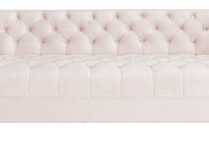 Safavieh Couture Home Vydia Glam Blush Pink Velvet and Gold Tufted Sofa