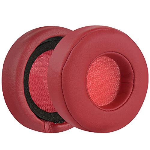 Geekria QuickFit Replacement Ear Pads for Monster Beats MIXR Headphones Earpads, Headset Ear Cushion Repair Parts (Red)