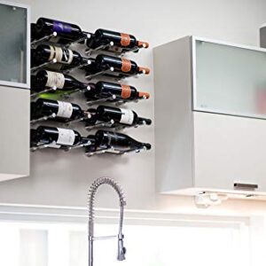 VintageView Vino Series-Vino Pins 12 Bottle Wall Mounted Wine Bottle Rack (Anodized Black) Stylish Modern Wine Storage with Label Forward Design