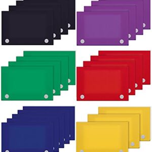 Better Office Products 3 x 5 Inch Index Card Case, 24 Pack, Semi-rigid Plastic, with Clear Index Dividers, Primary Color Assortment