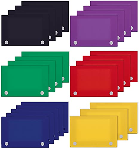 Better Office Products 3 x 5 Inch Index Card Case, 24 Pack, Semi-rigid Plastic, with Clear Index Dividers, Primary Color Assortment