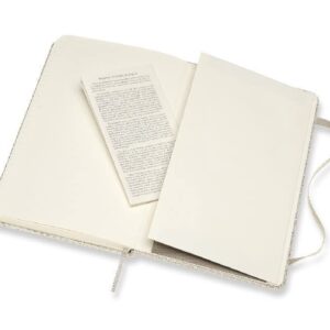 Moleskine Limited Collection Blend Textile Notebook, Hard Cover, Large (5" x 8.25") Ruled/Lined, Beige, 240 Pages (8053853600103)