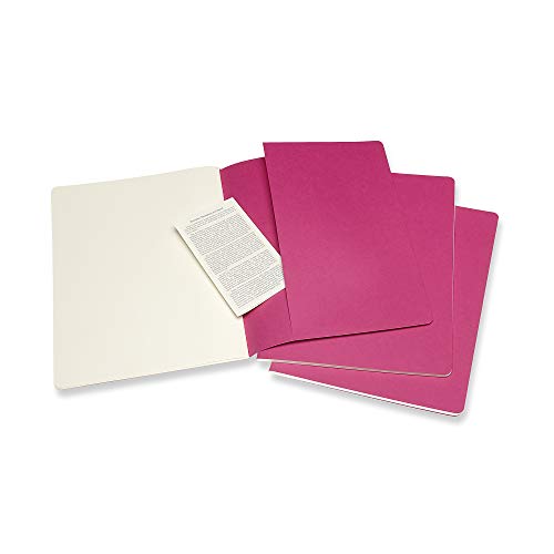 Moleskine Cahier Journal, Soft Cover, XL (7.5" x 9.5") Plain/Blank, Kinetic Pink, 120 Pages (Set of 3)