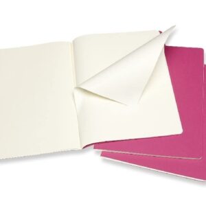 Moleskine Cahier Journal, Soft Cover, XL (7.5" x 9.5") Plain/Blank, Kinetic Pink, 120 Pages (Set of 3)