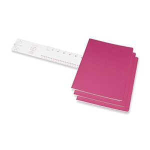 Moleskine Cahier Journal, Soft Cover, XL (7.5" x 9.5") Plain/Blank, Kinetic Pink, 120 Pages (Set of 3)