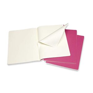 Moleskine Cahier Journal, Soft Cover, XL (7.5" x 9.5") Plain/Blank, Kinetic Pink, 120 Pages (Set of 3)