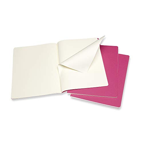 Moleskine Cahier Journal, Soft Cover, XL (7.5" x 9.5") Plain/Blank, Kinetic Pink, 120 Pages (Set of 3)