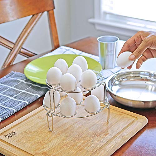 Southern Homewares Stainless Steel Egg Steaming Rack Countertop Egg Holder Pressure Cooker Holder Boiled Deviled Eggs