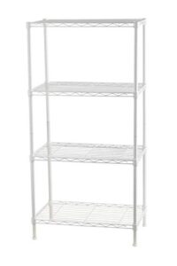 multi-use shelving unit 4-tier space-saving metal shelving storage rack heavy duty metal shelf organizer for home office kitchen bathroom garage closet dormitory 21x13x43