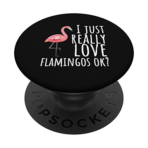 Flamingo Design - I Just Really Love Flamingos Ok? PopSockets Swappable PopGrip