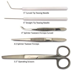 Dissection Kit - 20 Pieces for Anatomy Biology Lab Experiment with Scalpel Blades, Two Pairs Large Gloves, and Organizer Storage Case