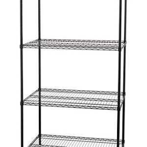 Multi-use Shelving Unit 4-Tier Space-Saving Metal Shelving Storage Rack Heavy Duty Metal Shelf Organizer for Home Office Kitchen Bathroom Garage Closet Dormitory 35x23x63 Heavy Duty Racks