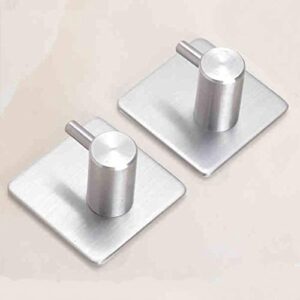 Kabter Towel Robe Hook Self Adhesive Stick on Wall,Brushed Stainless Steel (Pack of 2)