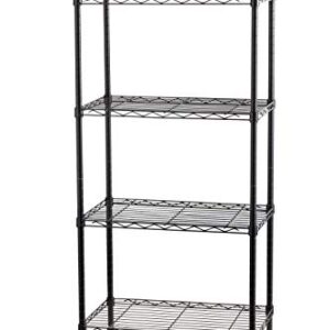 Multi-use Shelving Unit 4-Tier Space-Saving Metal Shelving Storage Rack Heavy Duty Metal Shelf Organizer for Home Office Kitchen Bathroom Garage Closet Dormitory 21x34x42 Heavy Duty Storage Racks