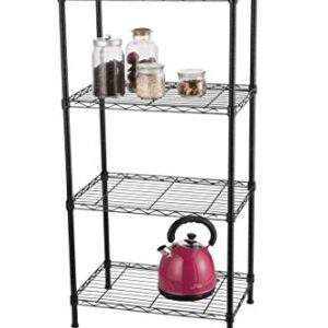 Multi-use Shelving Unit 4-Tier Space-Saving Metal Shelving Storage Rack Heavy Duty Metal Shelf Organizer for Home Office Kitchen Bathroom Garage Closet Dormitory 21x34x42 Heavy Duty Storage Racks