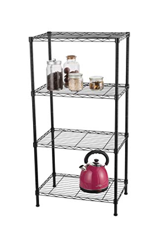 Multi-use Shelving Unit 4-Tier Space-Saving Metal Shelving Storage Rack Heavy Duty Metal Shelf Organizer for Home Office Kitchen Bathroom Garage Closet Dormitory 21x34x42 Heavy Duty Storage Racks