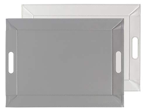 Freeform Two-Tone Reversible M Tray, 55 x 41 cm, Grey-White